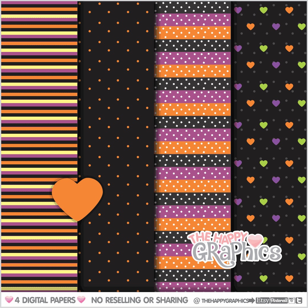 Halloween Digital Paper, Halloween Pattern, COMMERCIAL USE, Black ...