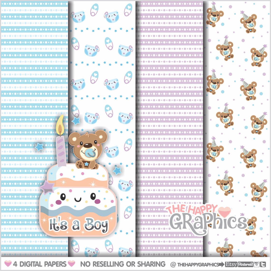 Baby Digital Paper COMMERCIAL USE Baby Pattern Printable | Etsy