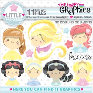 Princess Clipart, Princess Graphics, COMMERCIAL USE, Fairy Tale ...
