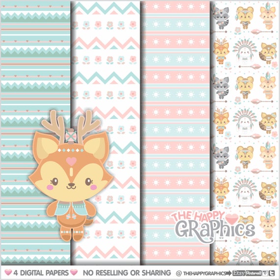 Tribal, Digital Paper, COMMERCIAL USE, Tribal Pattern, Printable Paper ...