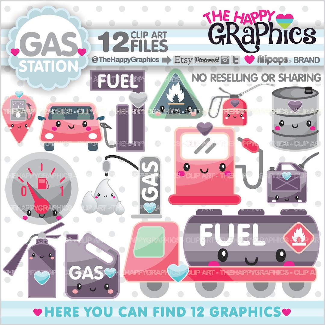 Gas Clipart, Gas Graphic, COMMERCIAL USE, Gas Station Clipart, Planner ...