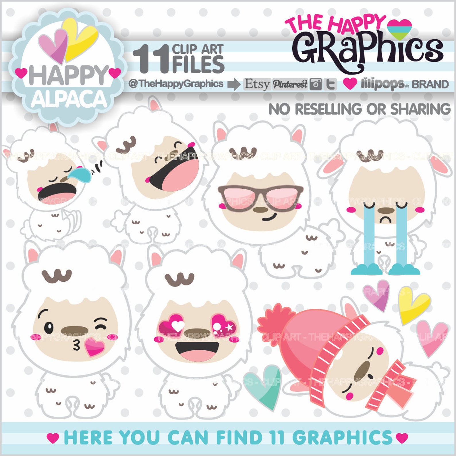 Alpaca Clipart Alpaca Graphics Commercial Use Llama Clip | Etsy
