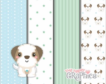 Dog Digital Paper COMMERCIAL USE Dog Pattern Printable - Etsy