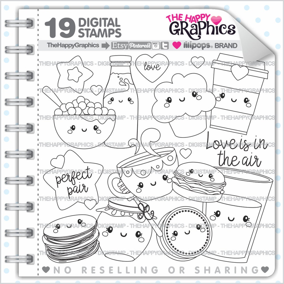 Love Stamps, Digi Stamp, Digital Image, Love Digistamp, Coloring Page ...