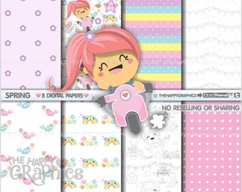 Flower Digital Paper COMMERCIAL USE Flower Pattern | Etsy