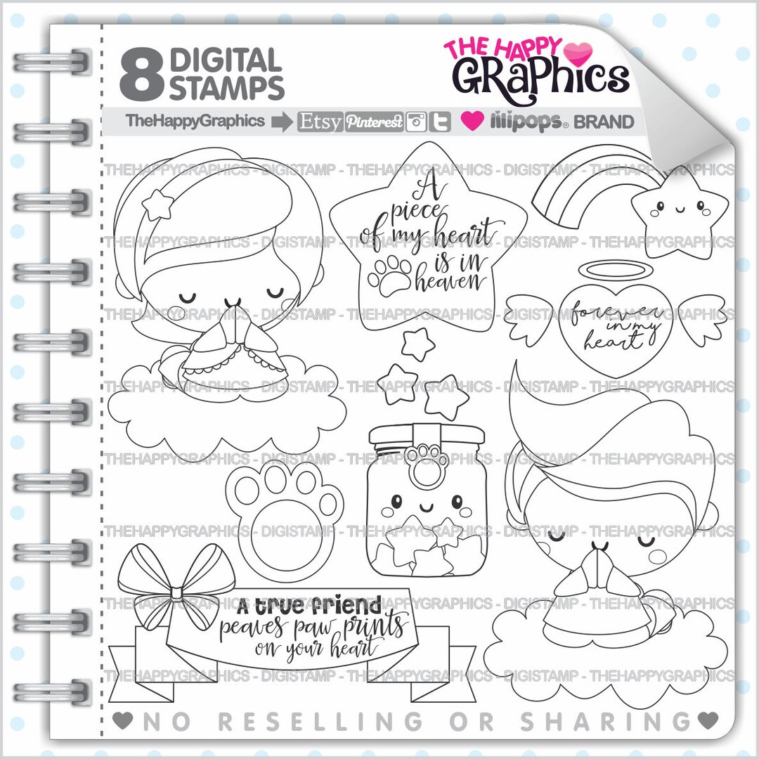 Dog Memorial Stamp COMMERCIAL USE Digi Stamp Dog Digistamp - Etsy