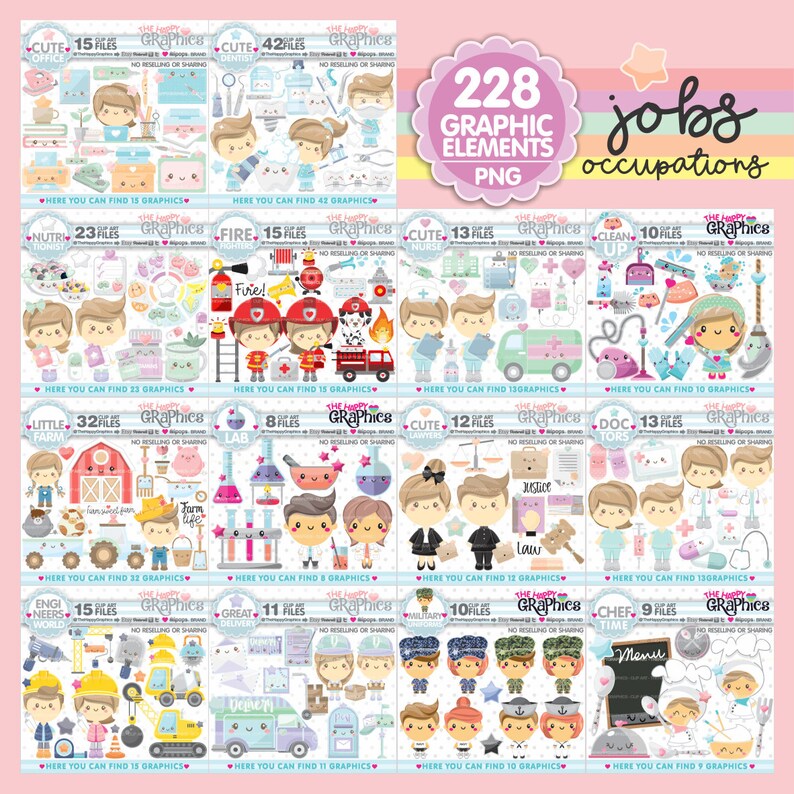 Job Clipart Job Bundle Occupation Clipart Occupation - Etsy