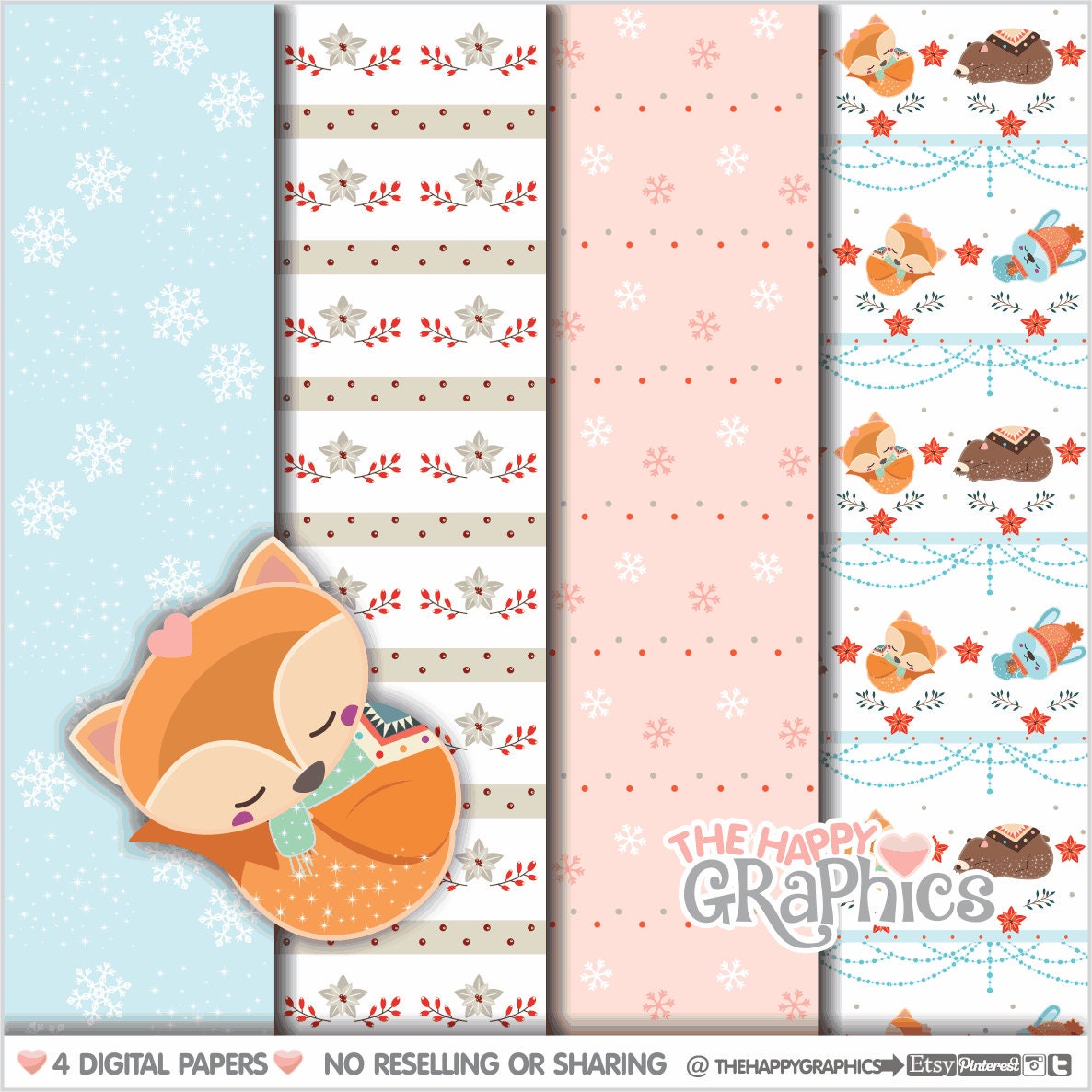 Winter Digital Paper COMMERCIAL USE Winter Pattern Winter - Etsy