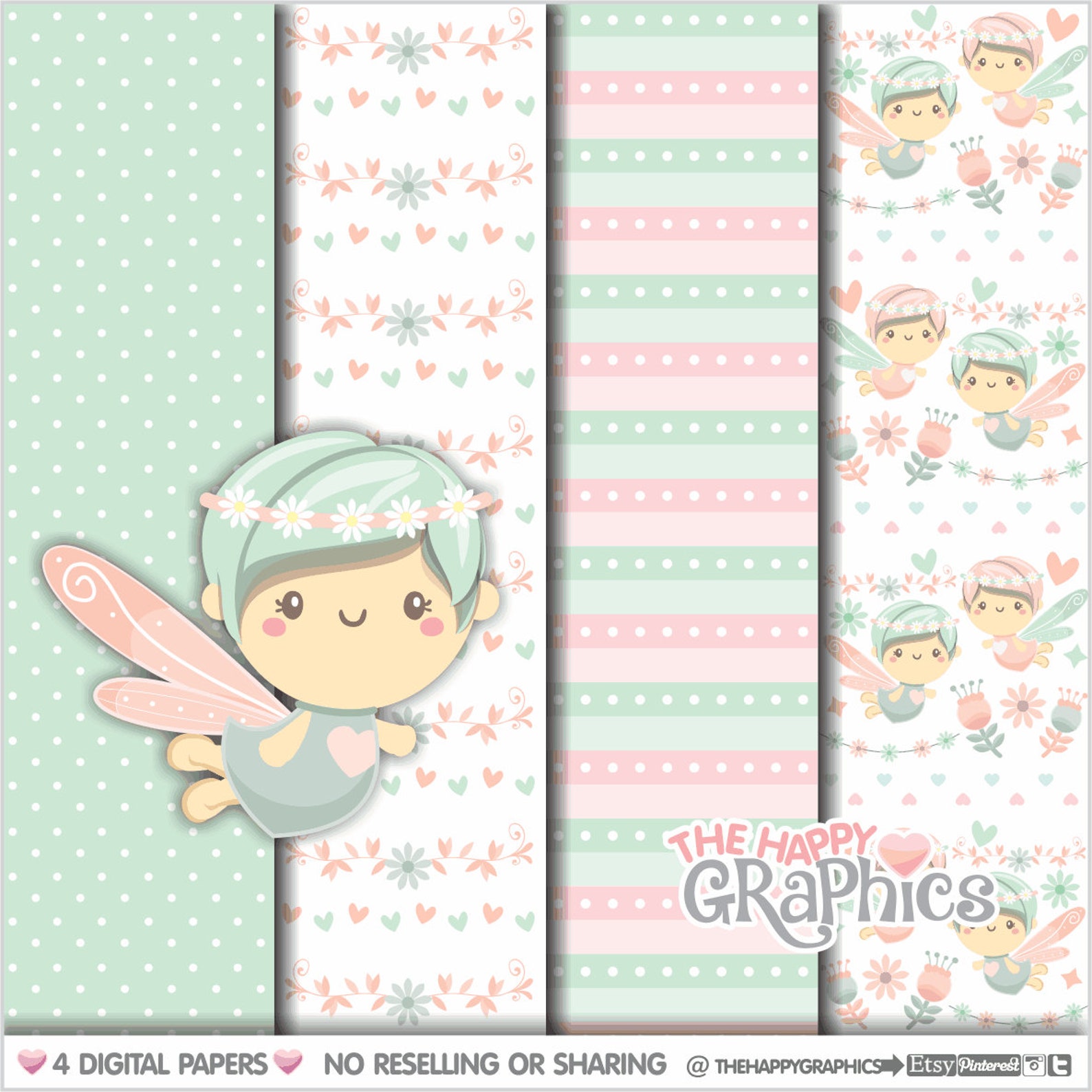 Fairy Digital Paper Spring Digital Paper Fairy Tale Paper - Etsy