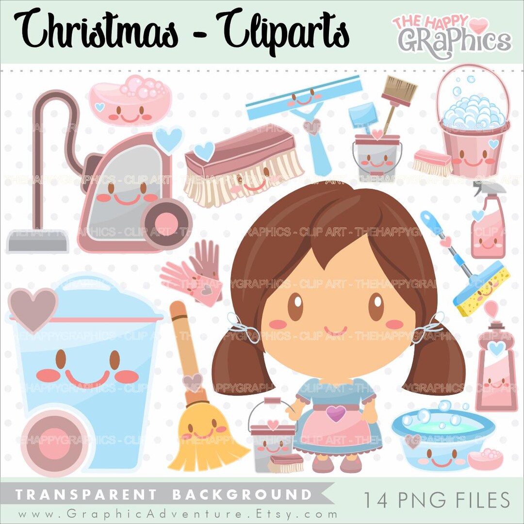 Clean Up, Clipart, Chore Clipart, Planner Accessories, Housekeeping ...