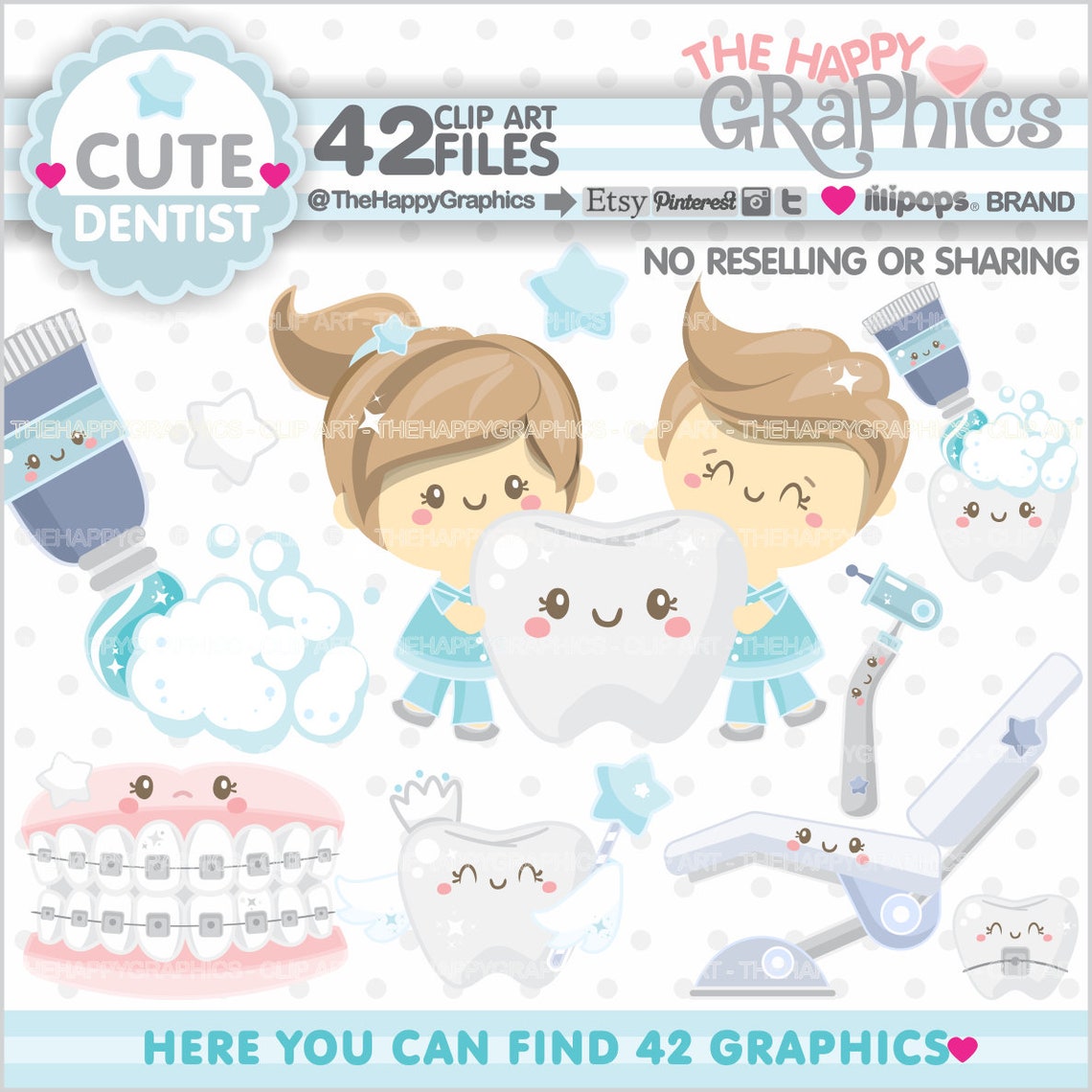 Dentist Clipart Dentist Graphics Dental Clipart Dental Care - Etsy