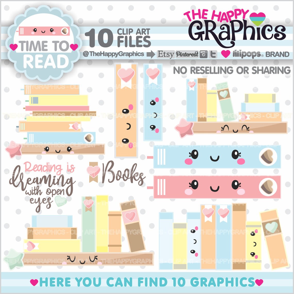 Book Clipart Book Graphics COMMERCIAL USE Bookshelf - Etsy