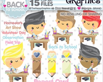 School Supplies Clipart Commercial Use Vector Graphics - Etsy