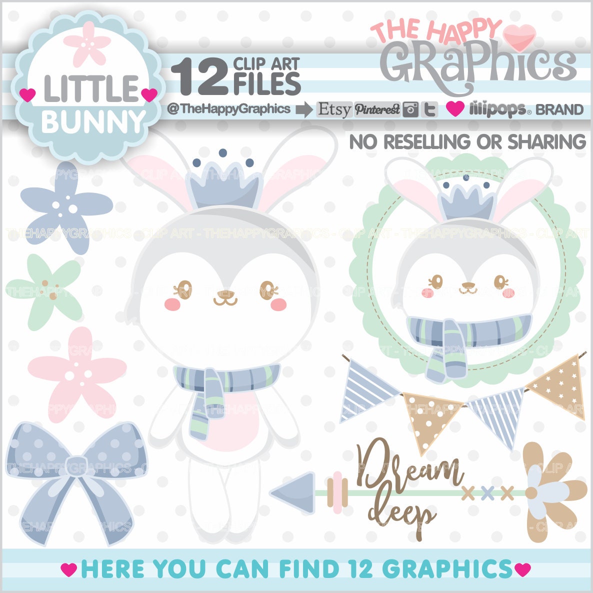 Bunny Clipart Bunny Graphics COMMERCIAL USE Baby Clipart | Etsy