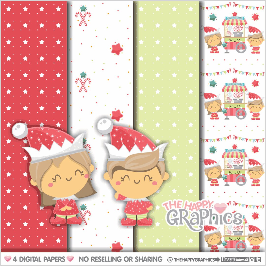 Christmas Digital Paper COMMERCIAL USE Christmas Pattern - Etsy