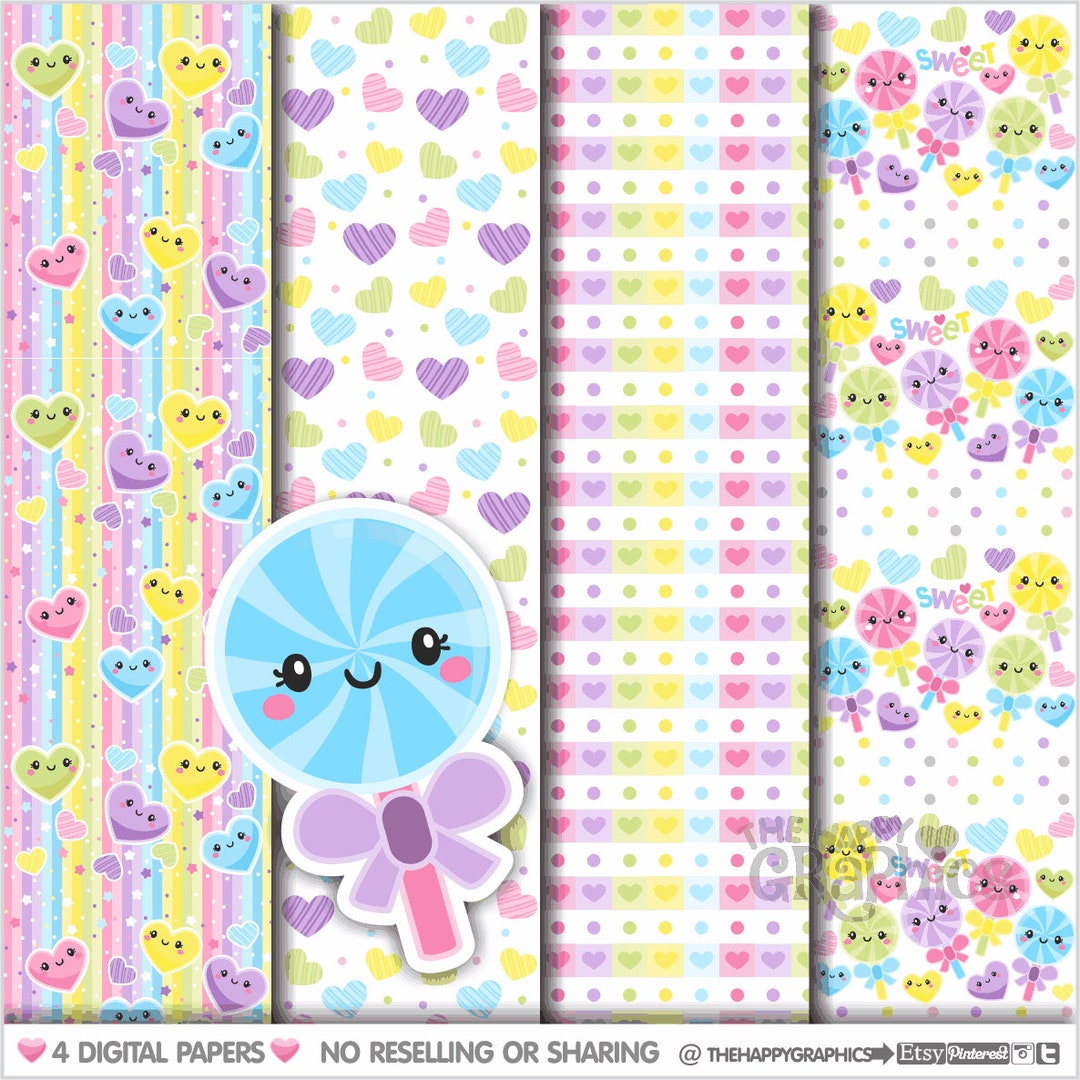 Candy Digital Paper, COMMERCIAL USE, Candy Pattern, Printable Paper ...