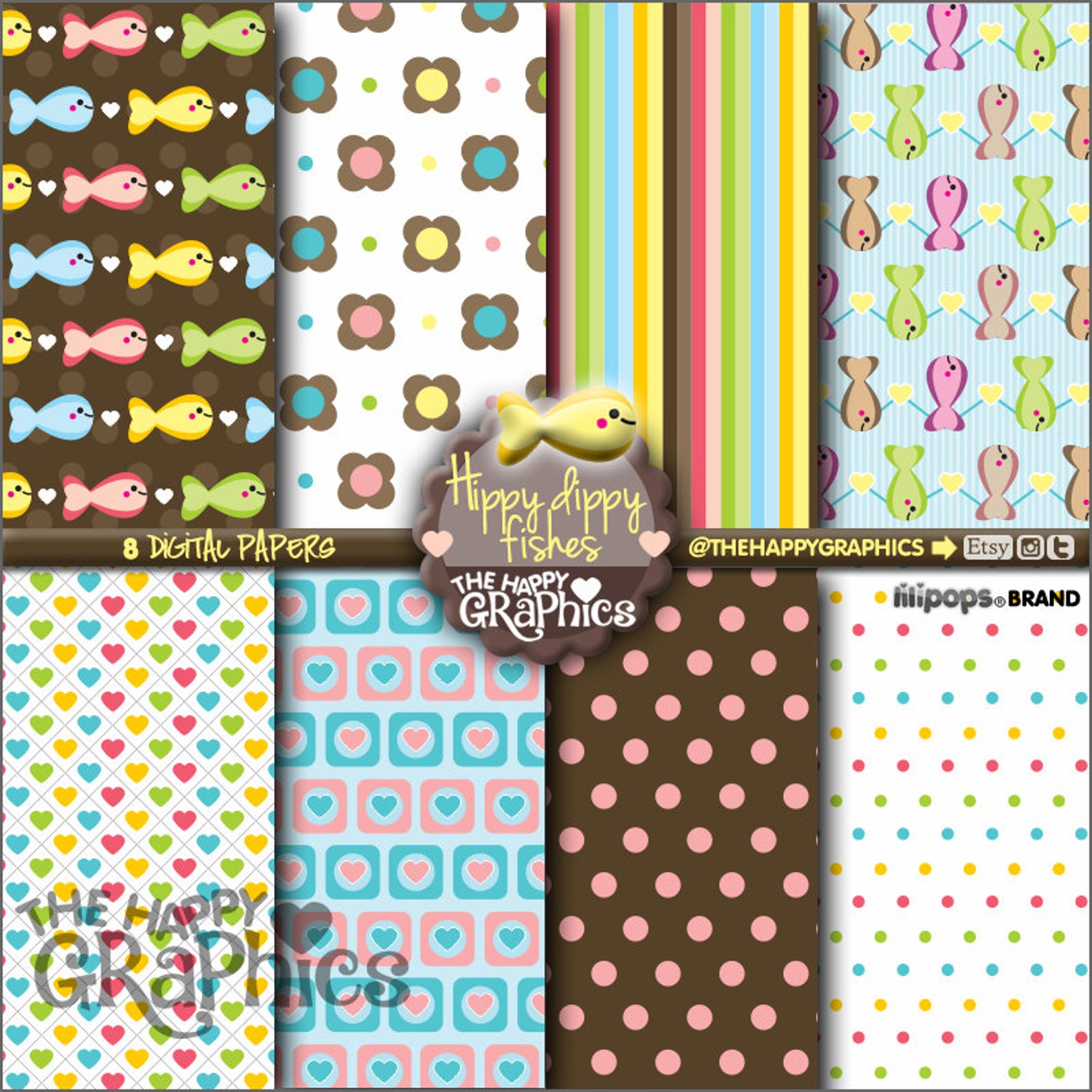 Fish Digital Paper COMMERCIAL USE Printable Paper Fish | Etsy
