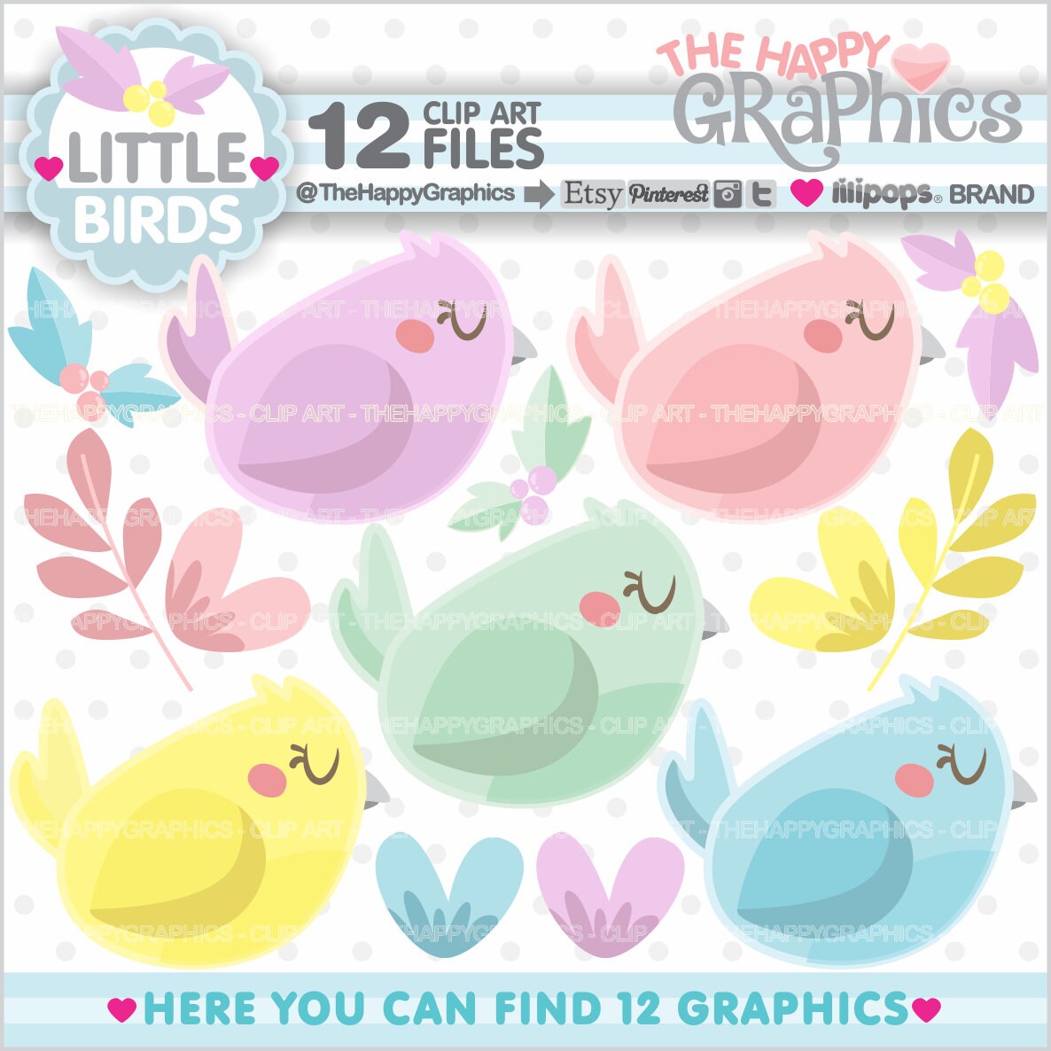 Bird Clipart Bird Graphics COMMERCIAL USE Spring Clipart | Etsy