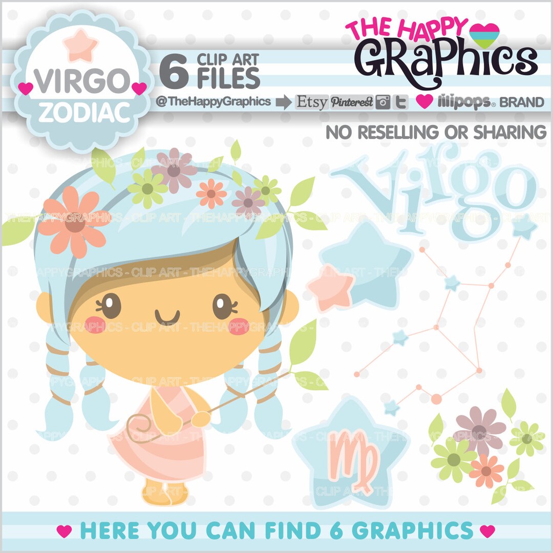 Virgo Clipart, Virgo Graphics, COMMERCIAL USE, Zodiac Clipart, Zodiac ...
