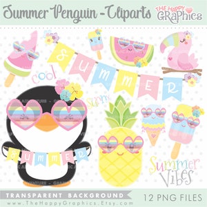 Penguin Clipart, Summer Clipart, Penguin Graphics, Penguin Cliparts ...