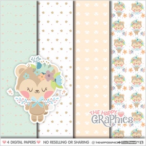 Spring Digital Paper, COMMERCIAL USE, Spring Pattern, Nursery Paper ...