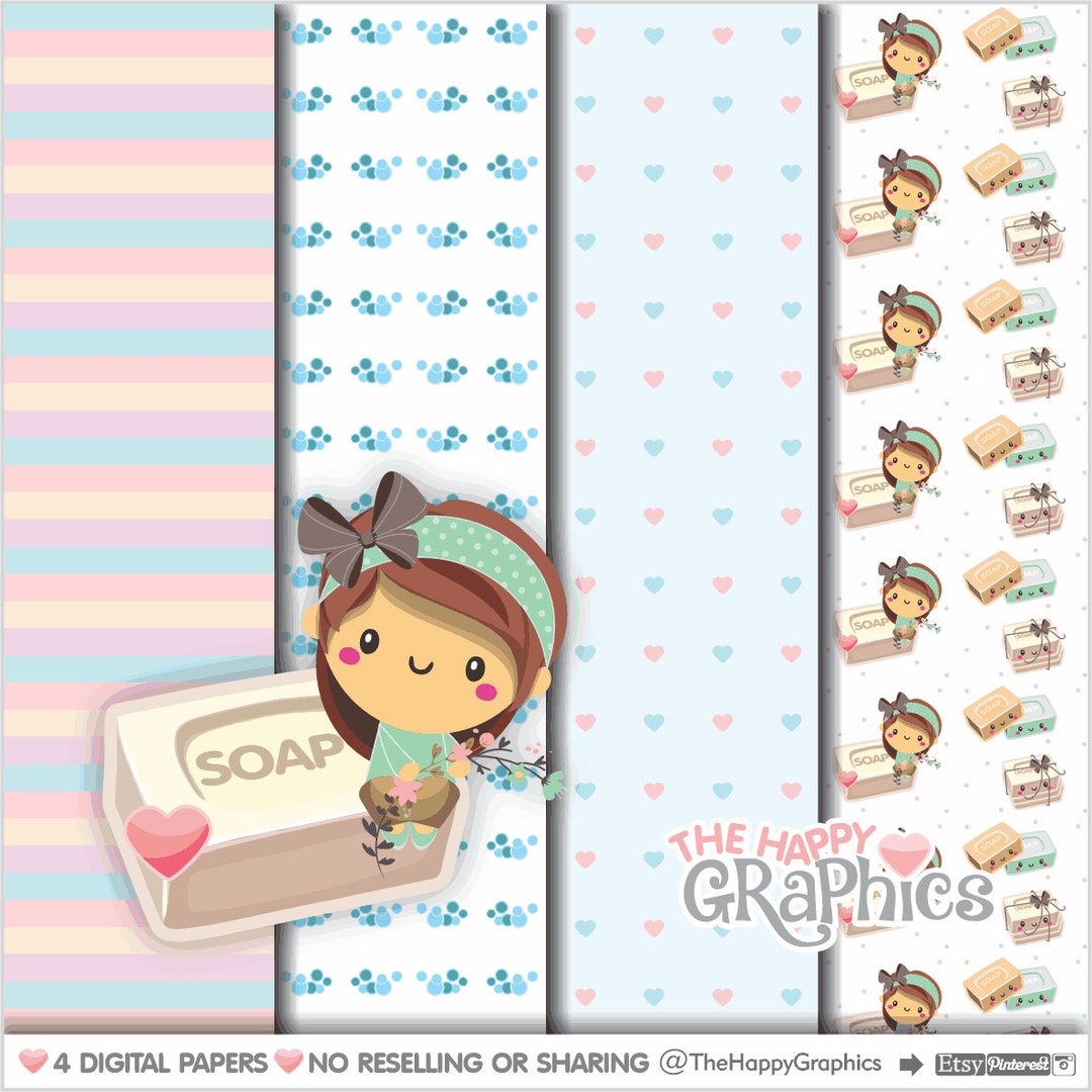 Soap Digital Paper, Printable, Spa Paper, Wellness Paper, Bath Time ...