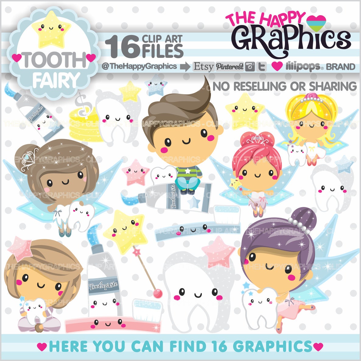 Tooth Fairy Clipart Tooth Fairy Graphic COMMERCIAL USE - Etsy