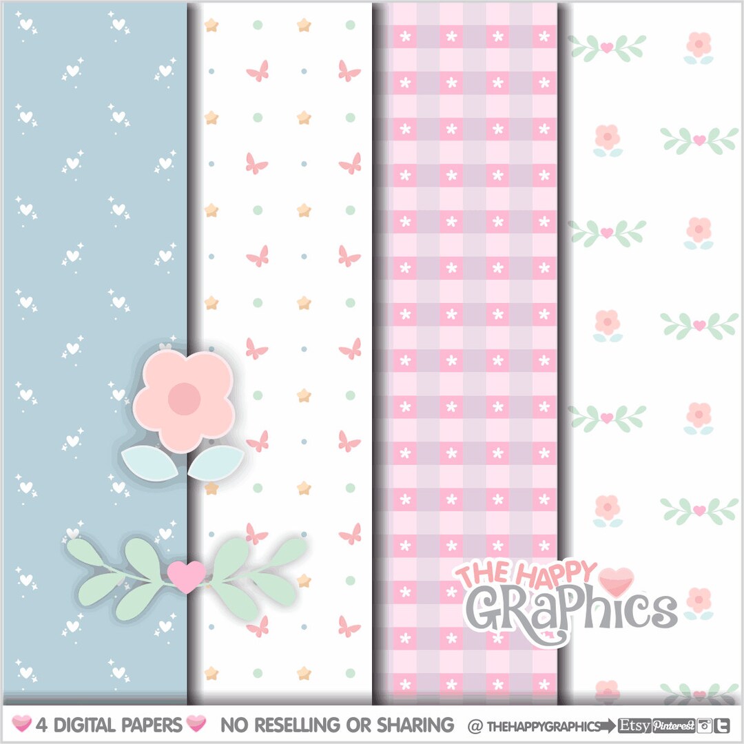 Cute Digital Papers, Cute Patterns, COMMERCIAL USE, Border Paper, Pstel ...