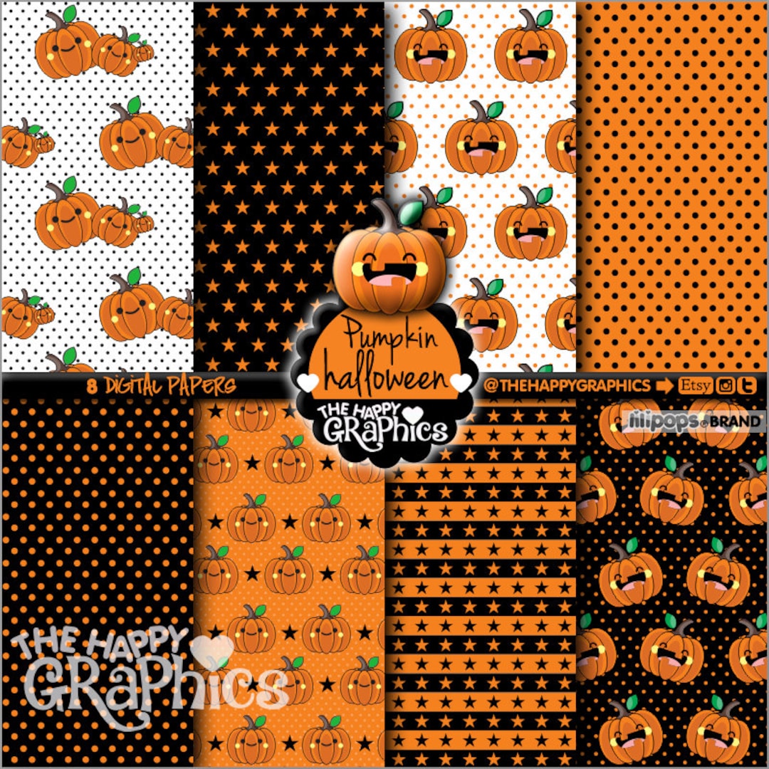 Halloween Digital Paper COMMERCIAL USE Halloween Printable - Etsy