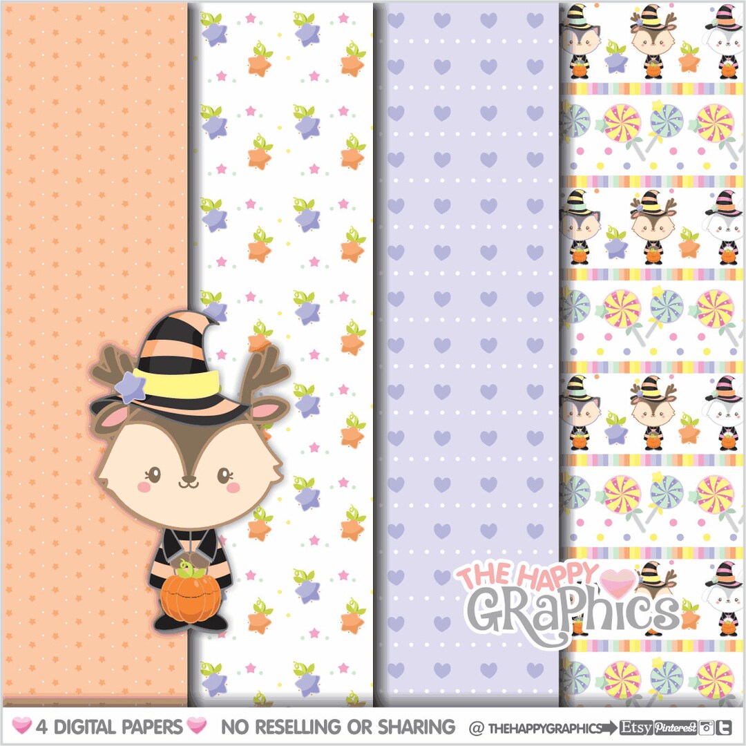 Halloween Digital Paper Halloween Pattern COMMERCIAL USE - Etsy