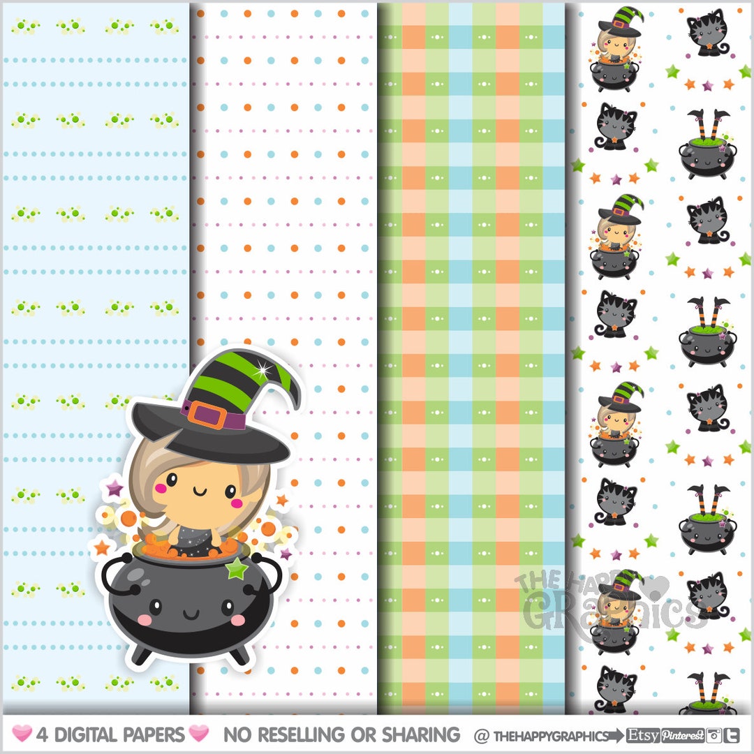 Halloween, Digital Papers, Witch Digital Paper, Witch Digital Pattern ...