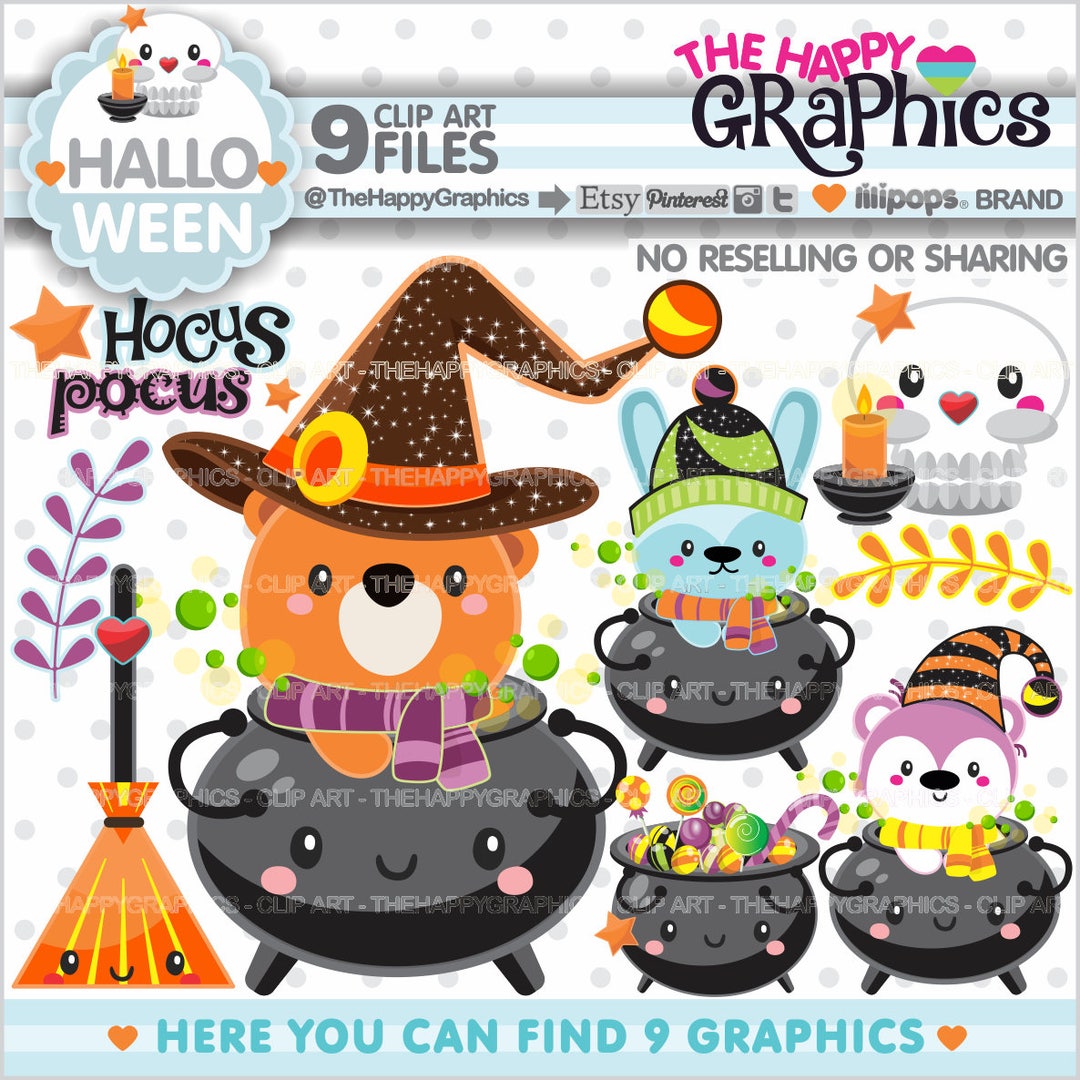 Halloween Clipart, Halloween Graphic, COMMERCIAL USE, Halloween Party ...