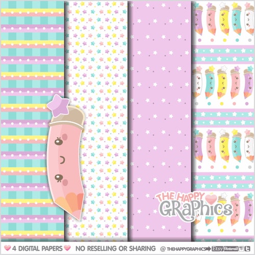 Back to School Digital Paper Pack Teacher Scrapbook Pages - Etsy