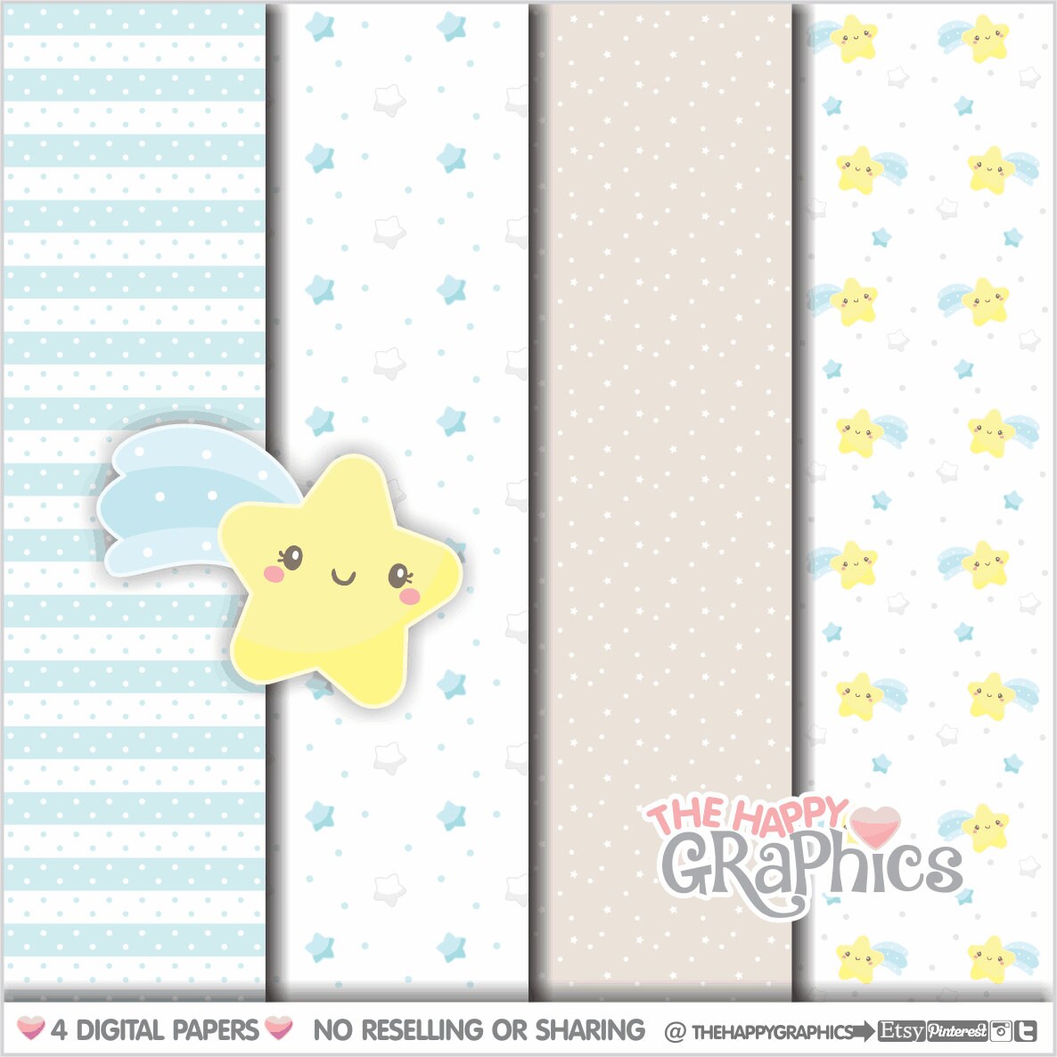 Star Clipart Star Graphics COMMERCIAL USE Digital Paper | Etsy