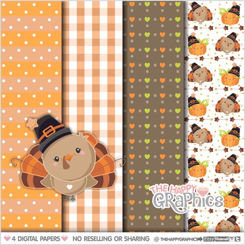 Thanksgiving Digital Paper Thanksgiving Pattern COMMERCIAL - Etsy