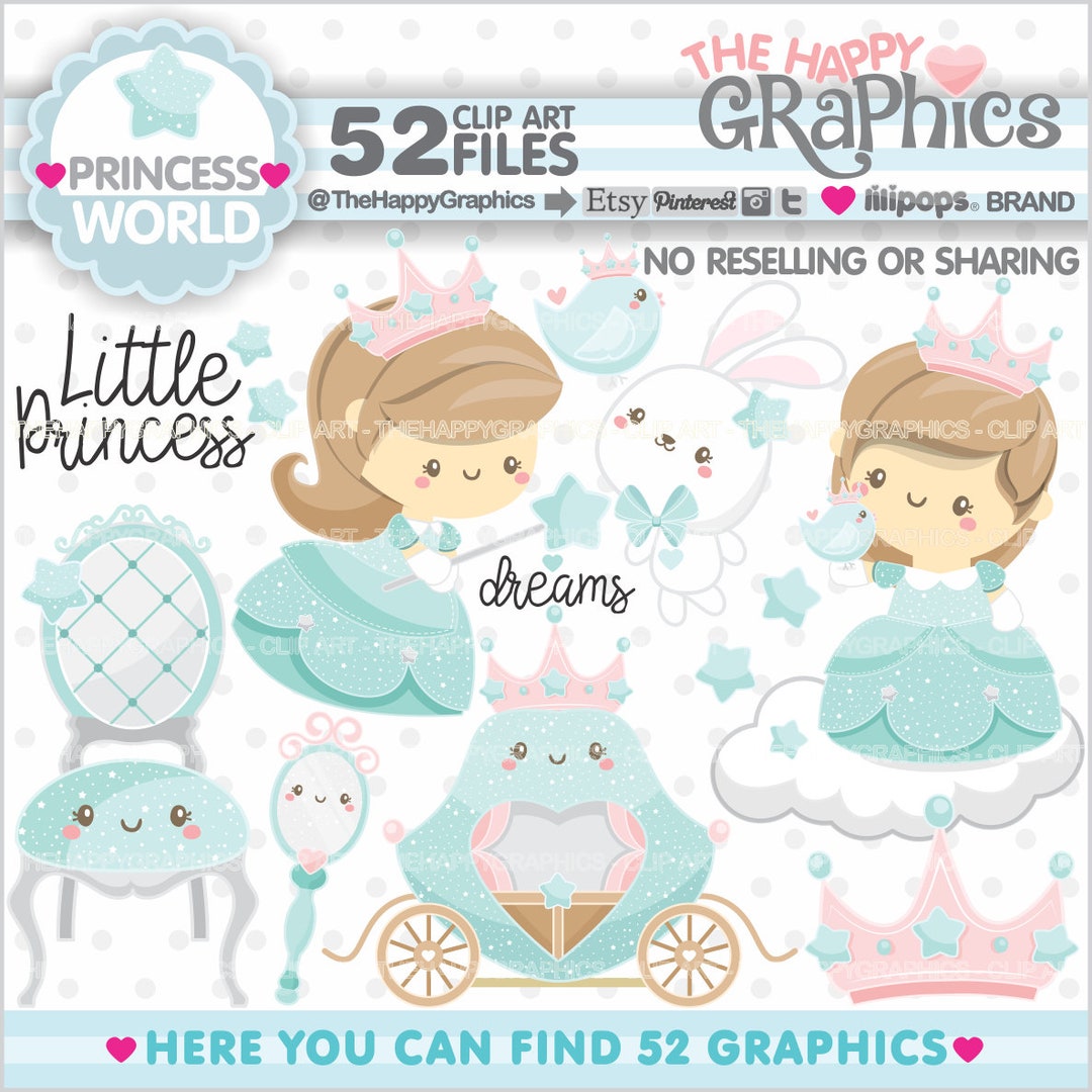 Princess Clipart Princess Graphics COMMERCIAL USE Fairy - Etsy