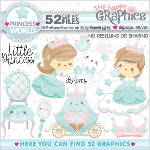 Princess Clip Art Princesses Clipart COMMERCIAL USE Fairy - Etsy