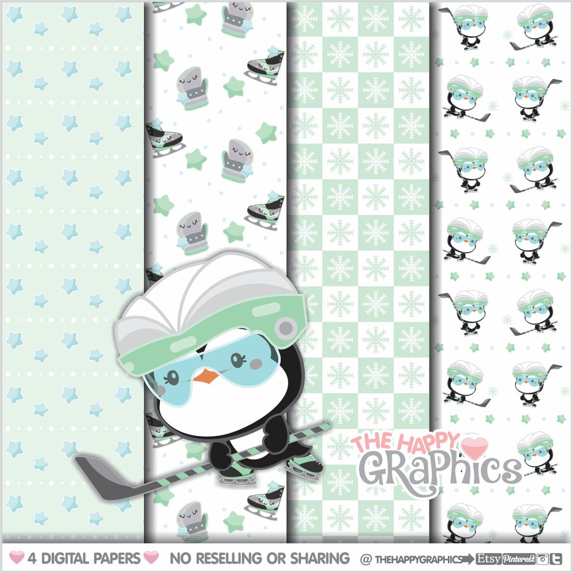 Hockey Digital Paper COMMERCIAL USE Hockey Pattern - Etsy