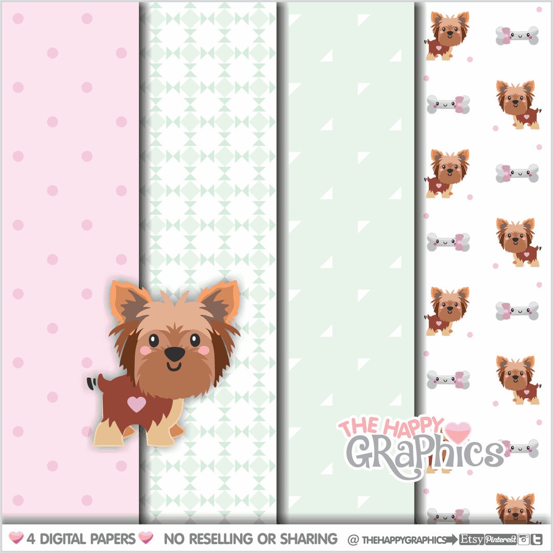Dog Digital Paper, COMMERCIAL USE, Dog Pattern, Printable Paper, Puppy ...