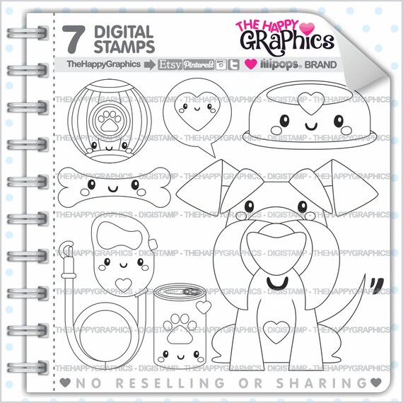 Dog Stamp, Commercial Use, Digi Stamp, Digital Image, Dog Digistamp ...