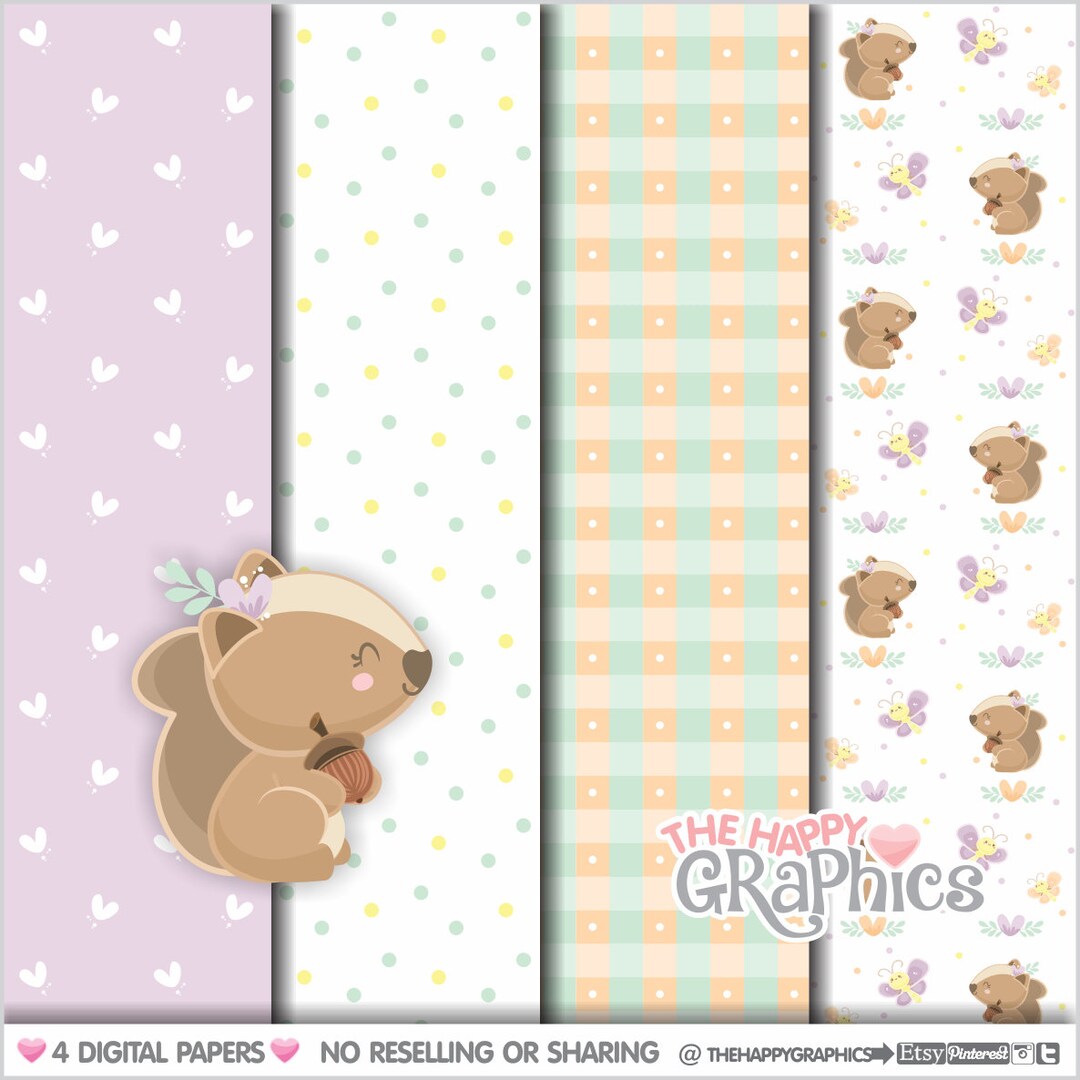 Spring Digital Paper, Spring Pattern, Printable Paper, Pastel Pattern ...