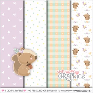 Spring Digital Paper, Spring Pattern, Printable Paper, Pastel Pattern ...