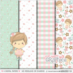 Flower Digital Paper, Spring Digital Paper, COMMERCIAL USE, Floral ...