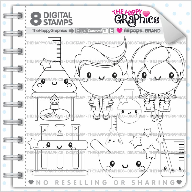 Lab Stamp COMMERCIAL USE Digi Stamp Digital Image School - Etsy