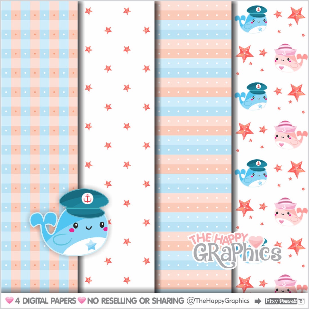 Nautical, Digital Paper, Digital Patter, Ocean Paper, Sea Paper, Navy ...
