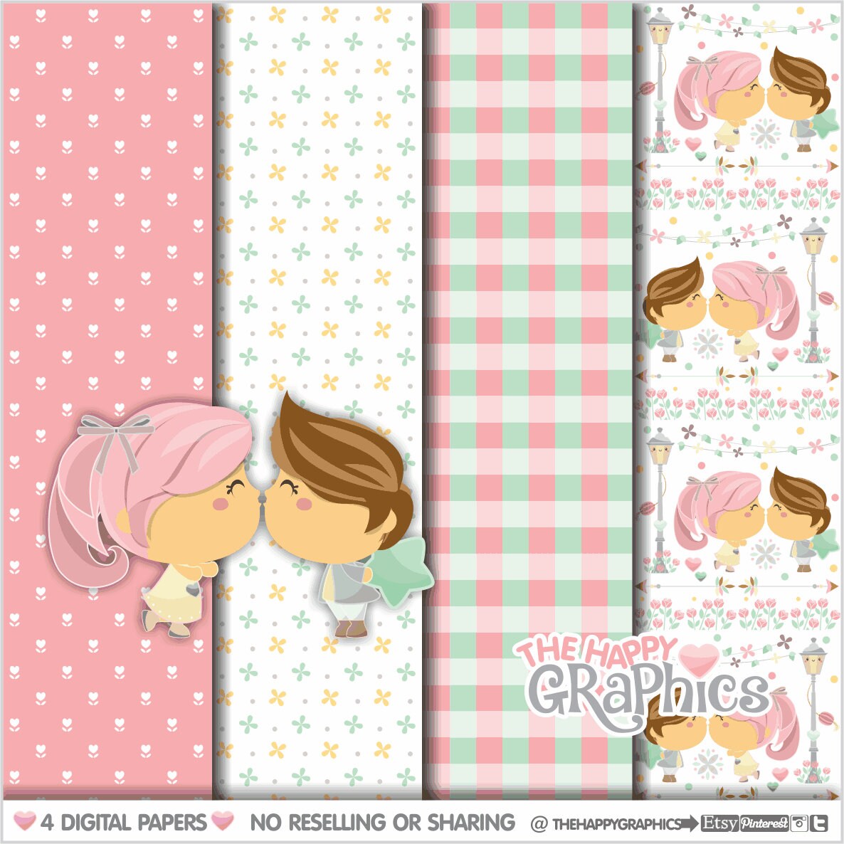 Love Digital Paper COMMERCIAL USE Love Pattern Printable - Etsy