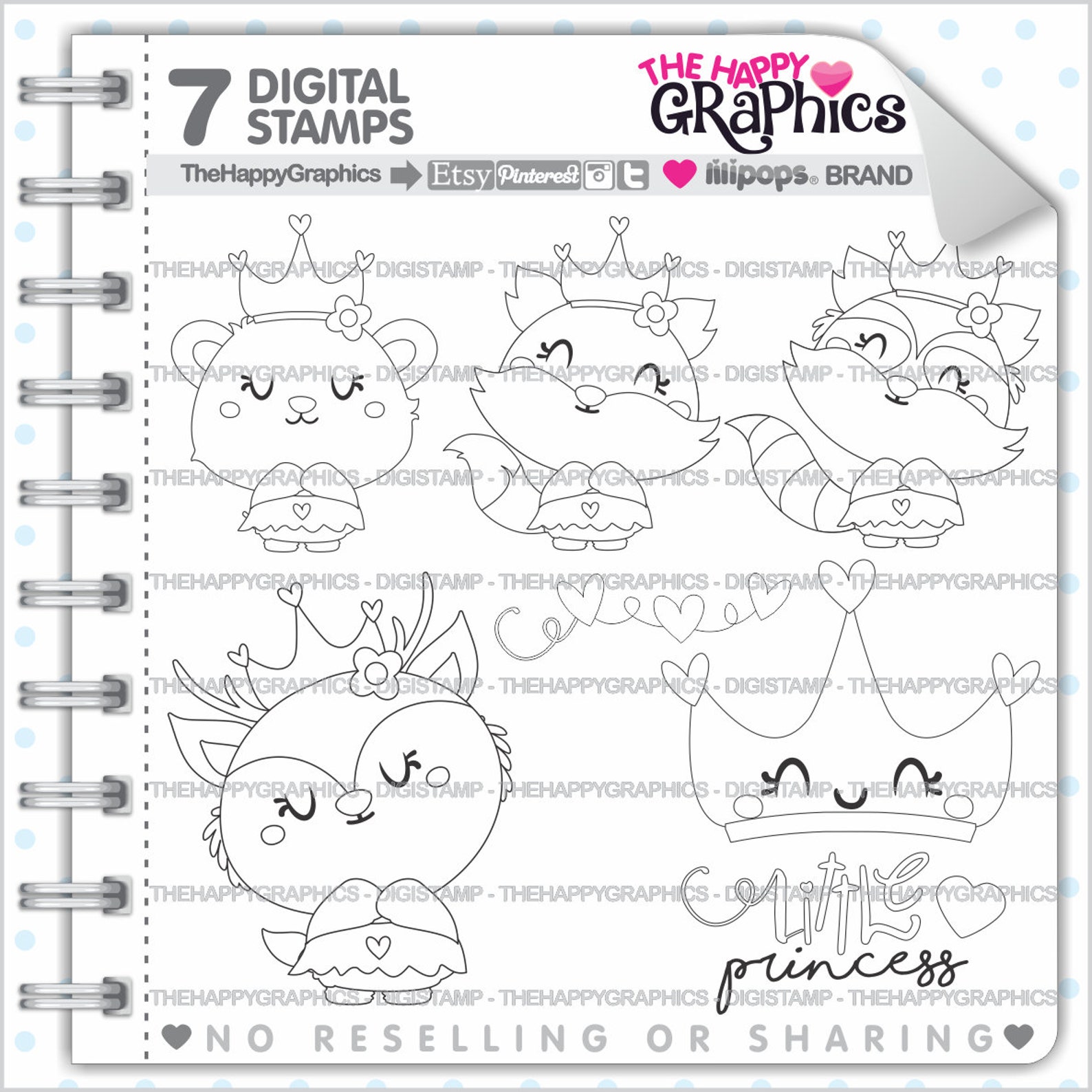 Princess Stamps Commercial Use Digi Stamp Digital Image - Etsy