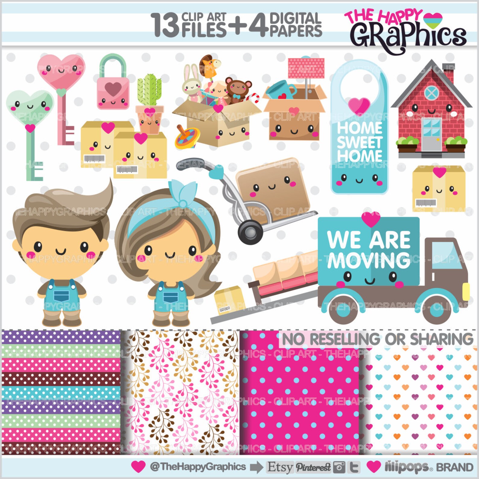 Move Clipart Move Graphics COMMERCIAL USE Planner | Etsy