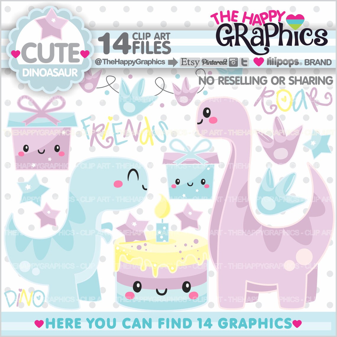 Dinosaur Clipart Dinosaur Graphics COMMERCIAL USE Dino - Etsy