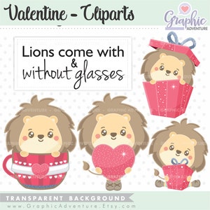 Valentine's Day, Clipart, Lion Clipart, Animal Clipart, Animal Graphics ...